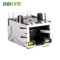 China 100BASE Cat5 Single Port 6 Pin RJ45 LAN Jack with Filter for Fiber Optic Transceivers KRJ-254GYNL for sale