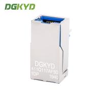 China Gigabit Ethernet RJ45 Female Jack Single Port 1000M PoE+ Connector with 6μ Gold Plating and UL 94V-0 Rating for sale