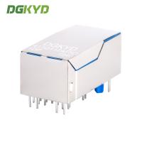 China Gigabit Ethernet RJ45 Female Jack Single Port 1000M PoE+ Connector with 6μ Gold Plating and UL 94V-0 Rating for sale