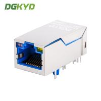 China Gigabit Ethernet RJ45 Female Jack Single Port 1000M PoE+ Connector with 6μ Gold Plating and UL 94V-0 Rating for sale