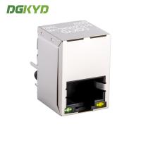 China Cat6 Gigabit RJ45 Modular Jack with Transformer Top Entry 8P8C 1x1 Shielded for sale