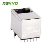 China Cat6 Gigabit RJ45 Modular Jack with Transformer Top Entry 8P8C 1x1 Shielded for sale