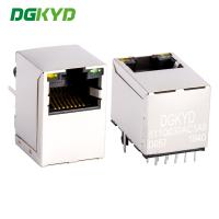 China Cat6 Gigabit RJ45 Modular Jack with Transformer Top Entry 8P8C 1x1 Shielded for sale