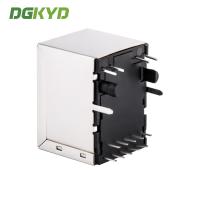 China Cat6 Gigabit RJ45 Modular Jack with Transformer Top Entry 8P8C 1x1 Shielded for sale