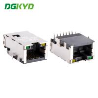 China RJ45 PCB Connector with Magnetics Cat5 Network Port KRJ-CB009NL 1x1 8P Single Port for sale