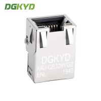 China Single Port Tab Up Gold Plate RJ45 Ethernet Connector SMD Cat6 6μ Gold Plating 10 Positions for sale