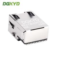 China Single Port Tab Up Gold Plate RJ45 Ethernet Connector SMD Cat6 6μ Gold Plating 10 Positions for sale