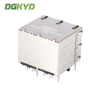 China Shield 2X2 Double Deck 4 Port 1000M Cat6 RJ45 Modular Jack with Ethernet Filter - Gold 6μ Contacts, -40°C to +85°C Operating Range for sale