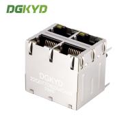 China Shield 2X2 Double Deck 4 Port 1000M Cat6 RJ45 Modular Jack with Ethernet Filter - Gold 6μ Contacts, -40°C to +85°C Operating Range for sale