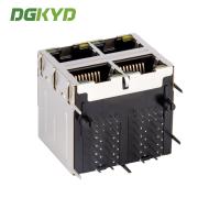 China Shield 2X2 Double Deck 4 Port 1000M Cat6 RJ45 Modular Jack with Ethernet Filter - Gold 6μ Contacts, -40°C to +85°C Operating Range for sale