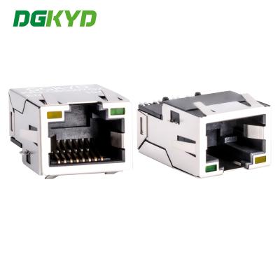 China PCB Magnetic Jack RJ45 Ethernet Connector with Megabit Transformer SMD 100Base-T 8P10C for sale