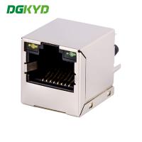 China Vertical RJ45 Connector 180° Straight Insertion Gigabit Integrated Filter Cat6 8P10C -40°C to 85°C for sale