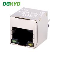 China Vertical RJ45 Connector 180° Straight Insertion Gigabit Integrated Filter Cat6 8P10C -40°C to 85°C for sale