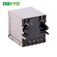 China Vertical RJ45 Connector 180° Straight Insertion Gigabit Integrated Filter Cat6 8P10C -40°C to 85°C for sale