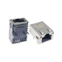 China DGKYD RJ45 Single Port 100Mbps Network Connector with Dual-Color LED and Gold 6u/50u Plating for sale