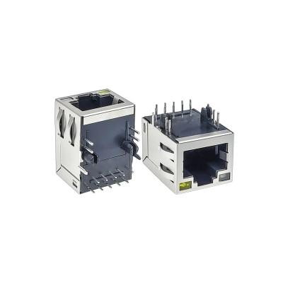 China DGKYD RJ45 10P8C Network Jack with 6μ Gold Plating and Dual-Color LED for 10G BASE-T Ethernet for sale