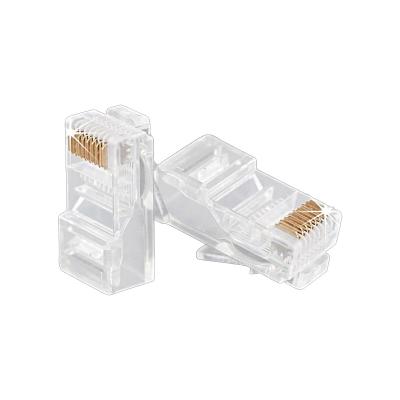 China 8P8C RJ45 Connector Gold-Plated Nickel 8-Core Cat5e/Cat6 100/CAN with ≥750 Insertion Cycles for sale