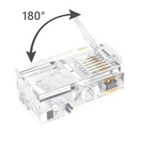 China 8P8C RJ45 Connector Gold-Plated Nickel 8-Core Cat5e/Cat6 100/CAN with ≥750 Insertion Cycles for sale