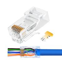 China 8P8C RJ45 Connector Gold-Plated Nickel 8-Core Cat5e/Cat6 100/CAN with ≥750 Insertion Cycles for sale