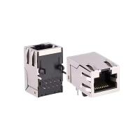 China Shielded Cat6 RJ45 Female Jack with 6μ Gold Plating and Side Entry for 1000 BASE-T Networks for sale