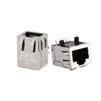 China DGKYD KRJ-H001WDENL Single Port RJ45 Connector 100M Shielded Side Entry PCB Mount with Gold Plating for sale