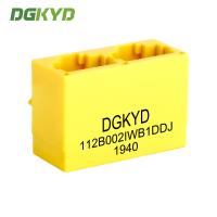 China Cat5 RJ45 Dual Port Jack 8 Pin Modular Connector Yellow Plastic Housing with Shield for sale