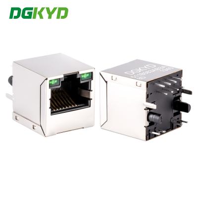 China 16.9mm Height Cat5e RJ45 LAN Jack Vertical Modular Jack with Magnetic DGKYD511B083AB3A8D for sale