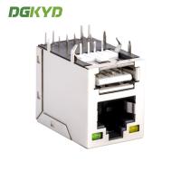 China KRJ-USB02YGZNL RJ45 USB Network Connector with 8-Port Configuration and -40℃ to 85℃ Operating Range for sale
