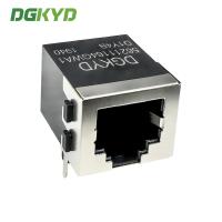 China RJ11 Half Package Network Port Female Socket Shielded 6U Gold Plated Round Pin Through Hole for sale