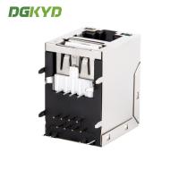 China RJ45 USB 2.0 Socket Connector with LED Indicators - 8 Position Shielded Modular Jack for Ethernet Applications for sale