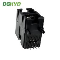 China RJ45 Network Port 2X1 Stacked 8P8C Modular Jack Without Filter Through Hole 10/100/1000BASE-T for sale