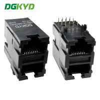 China RJ45 Network Port 2X1 Stacked 8P8C Modular Jack Without Filter Through Hole 10/100/1000BASE-T for sale