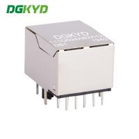 China RJ45 Connector with 10G Integrated Transformer, LED Indicators & Metal Shielding - 30μ Gold Plating, -40°C to 85°C Operating Range for sale