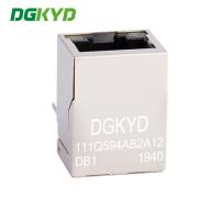 China RJ45 Connector with 10G Integrated Transformer, LED Indicators & Metal Shielding - 30μ Gold Plating, -40°C to 85°C Operating Range for sale