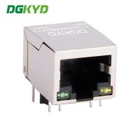China RJ45 Connector with 10G Integrated Transformer, LED Indicators & Metal Shielding - 30μ Gold Plating, -40°C to 85°C Operating Range for sale