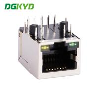 China RJ45 Connector with 10G Integrated Transformer, LED Indicators & Metal Shielding - 30μ Gold Plating, -40°C to 85°C Operating Range for sale