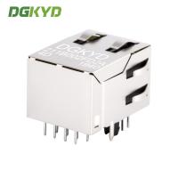 China RJ45 Network Port Socket with 100Mbps Integrated Transformer, LED Indicators & EMI Shielding - KRJ-SH105GYENL for sale