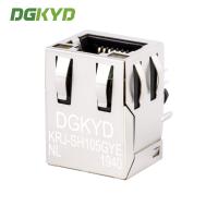 China RJ45 Network Port Socket with 100Mbps Integrated Transformer, LED Indicators & EMI Shielding - KRJ-SH105GYENL for sale