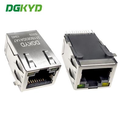 China DGKYD311B083DA1A7S009 SMD RJ45 Magnetic Jack with 10 Positions and Gold 6μ Plating for 100 Base-T Networks for sale