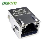 China RJ45 10G Ethernet Filter Connector with 6μ Gold Plating and Right-Angle SMT PCB Mount for sale