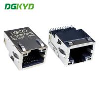 China RJ45 10G Ethernet Filter Connector with 6μ Gold Plating and Right-Angle SMT PCB Mount for sale