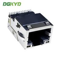 China RJ45 10G Ethernet Filter Connector with 6μ Gold Plating and Right-Angle SMT PCB Mount for sale