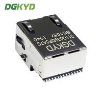 China RJ45 10G Ethernet Filter Connector with 6μ Gold Plating and Right-Angle SMT PCB Mount for sale