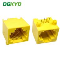 China RJ45 horizontal interface without light or shielding, yellow network socket DGKYD561188IWB1DY1027 for sale