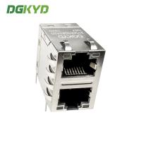 China DGKYD21Q085DA1A2D057 RJ45 Stacked Ethernet Socket with Gigabit Integrated Transformer - 2 Ports, -40℃ to 85℃ Operating Range for sale
