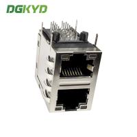 China DGKYD21Q085DA1A2D057 RJ45 Stacked Ethernet Socket with Gigabit Integrated Transformer - 2 Ports, -40℃ to 85℃ Operating Range for sale