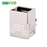 China Single Port RJ45 Connector with Built-in Transformer - 8 Terminal Gigabit Ethernet Filter Jack -40℃ to 85℃ Operating Range for sale