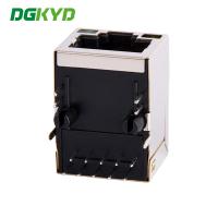 China Single Port RJ45 Connector with Built-in Transformer - 8 Terminal Gigabit Ethernet Filter Jack -40℃ to 85℃ Operating Range for sale
