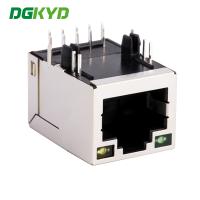 China Single Port RJ45 Connector with Built-in Transformer - 8 Terminal Gigabit Ethernet Filter Jack -40℃ to 85℃ Operating Range for sale