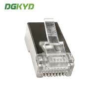 China RJ45 8P8C Shielded Copper Shell Connector with 8 Positions and -40℃ to 85℃ Temperature Range for sale